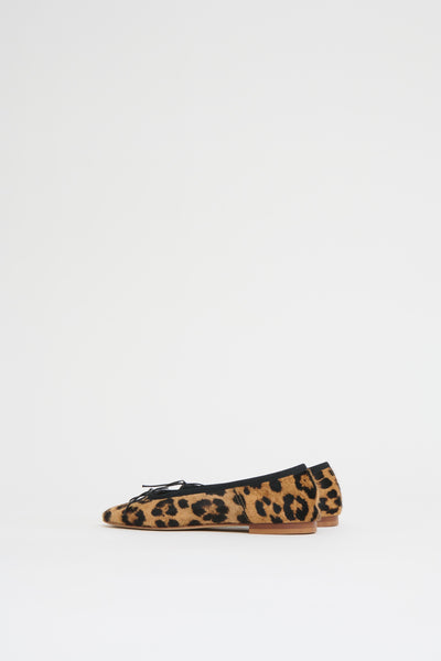 Mansur Gavriel Dance Ballerina Flat - Leopard/Black – Mabel and Moss
